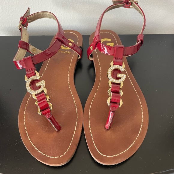 G by Guess | Shoes | Red Patent Sandals | Poshmark
